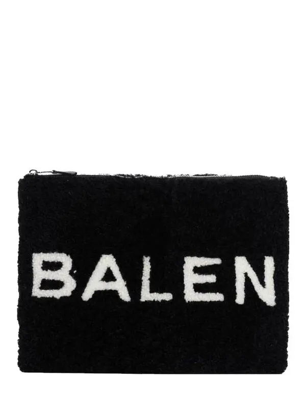 Balenciaga Logo Printed Pouch - Black