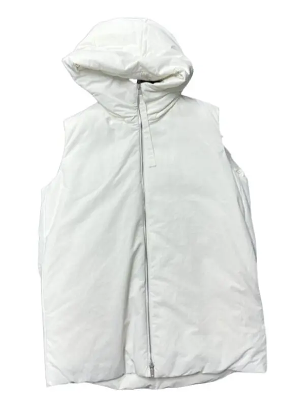 JIL SANDER Hooded Down Vest - White