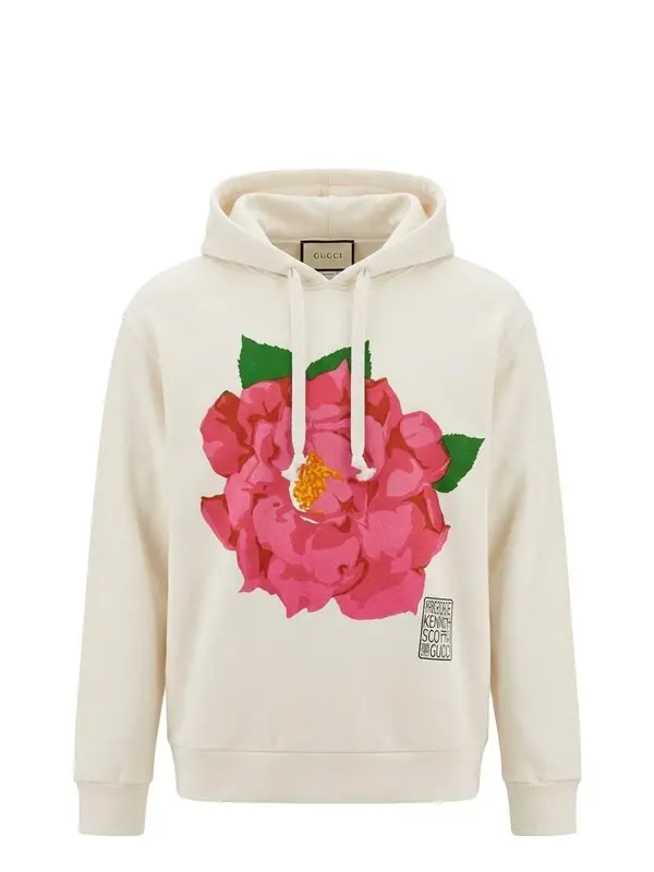 Gucci X Ken Scott Floral Print Hoodie - Off White