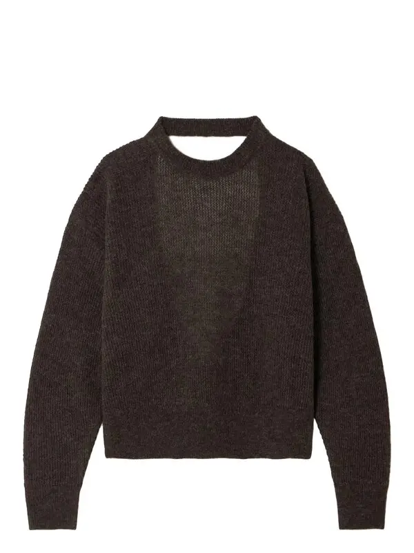 HAIKURE Backless Ribbed Knit Sweater - Black