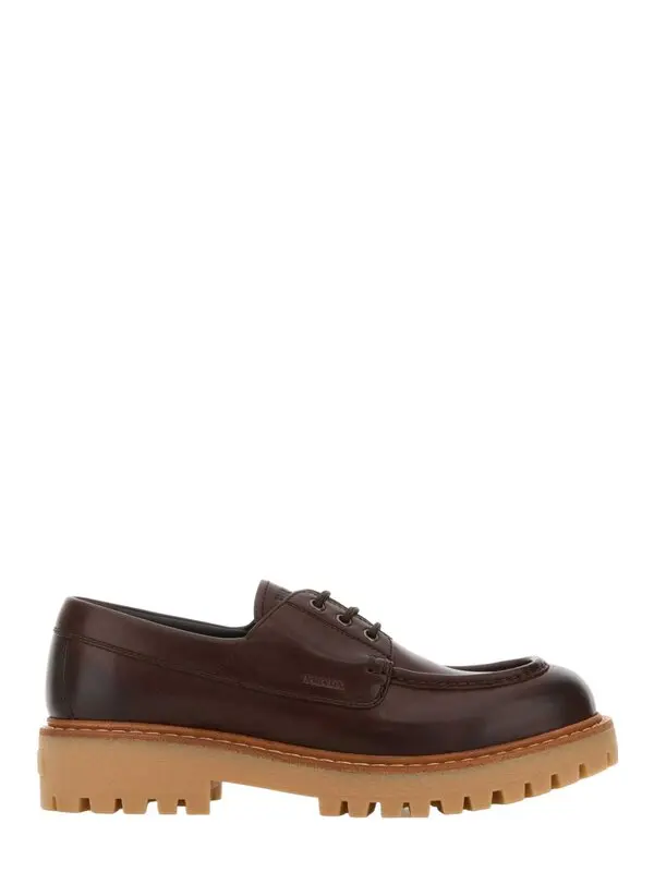 Prada Logo-debossed Lace-up Shoes - Black