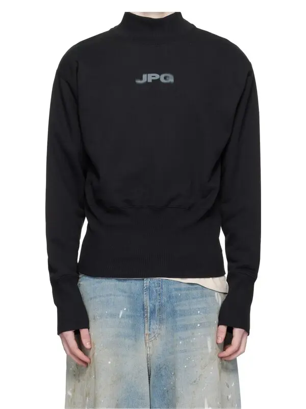 JEAN PAUL GAULTIER Cropped Crew Neck Sweatshirt - Black