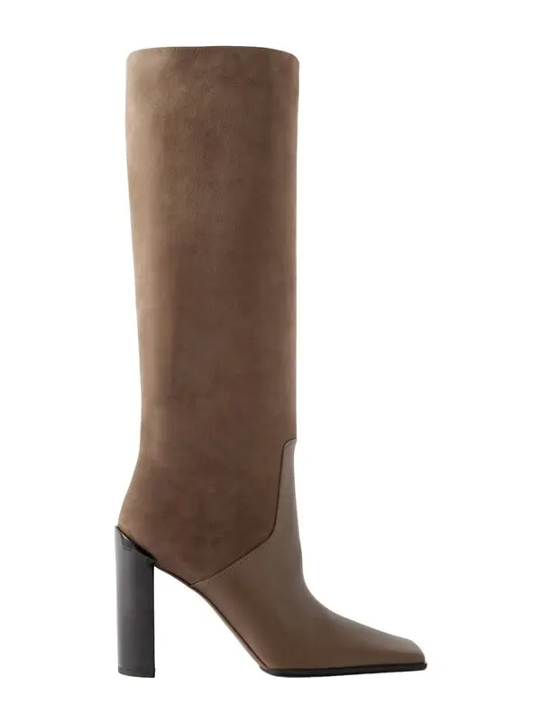 Alaïa Square Toe Boots - Taupe