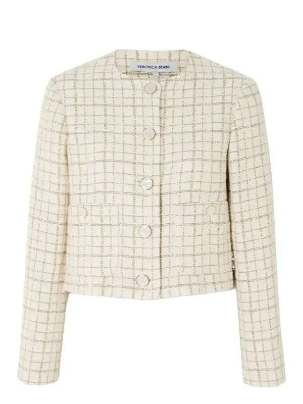 Veronica Beard Andrea Tweed Jacket - Ivory