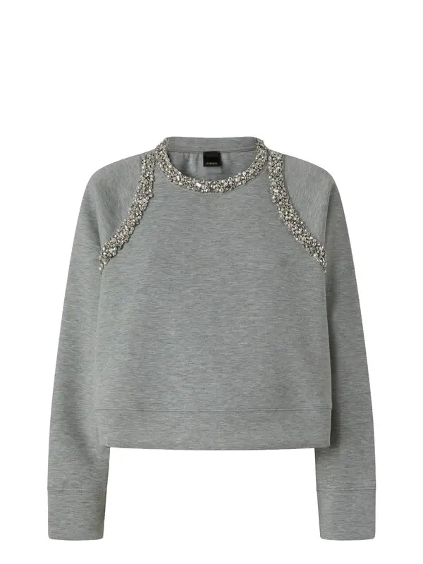 Pinko Embellished Crewneck Sweatshirt - Gray
