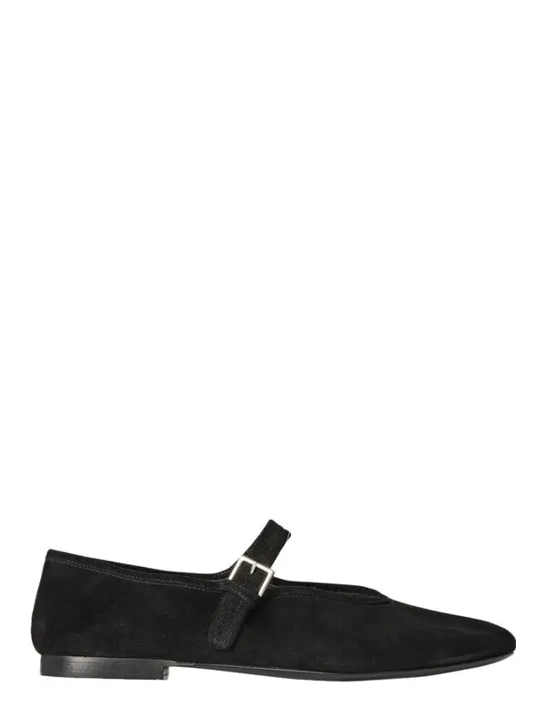 THE ROW Boheme Mj Suede Ballerina - Black