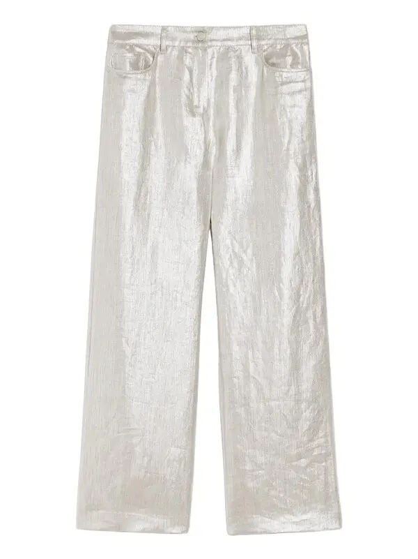 Max Mara Malika Metallic Effect Trousers - Silver