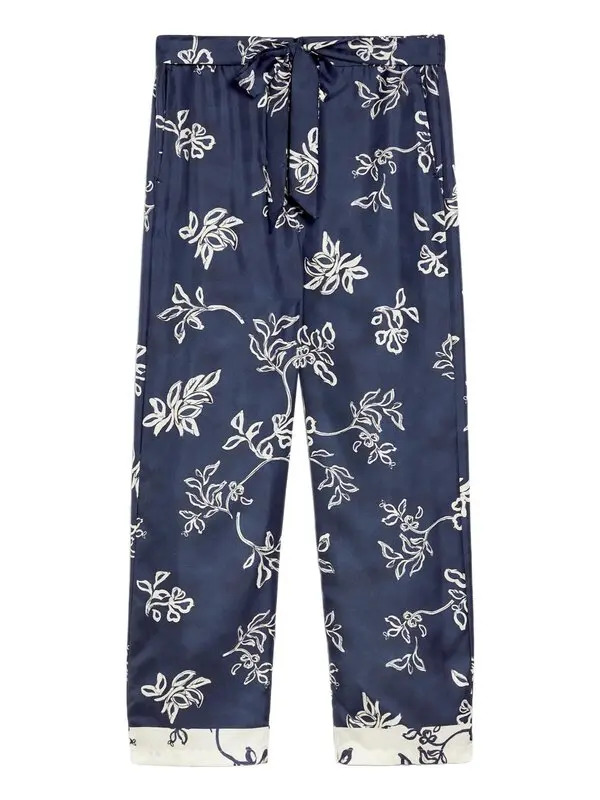 Max Mara Cinzia Twill Printed Trousers - Ultramarine Blue