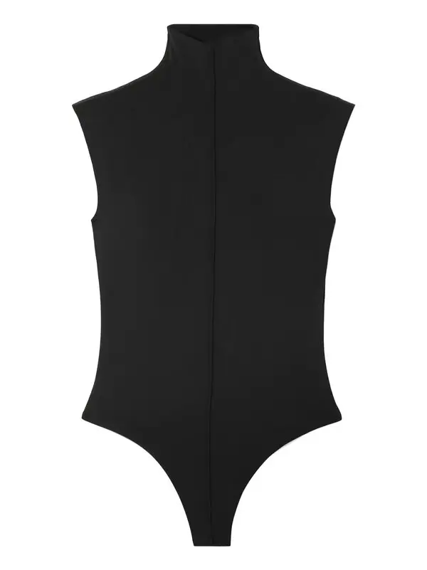Wardrobe.NYC Stretch Knit Turtleneck Bodysuit - Black