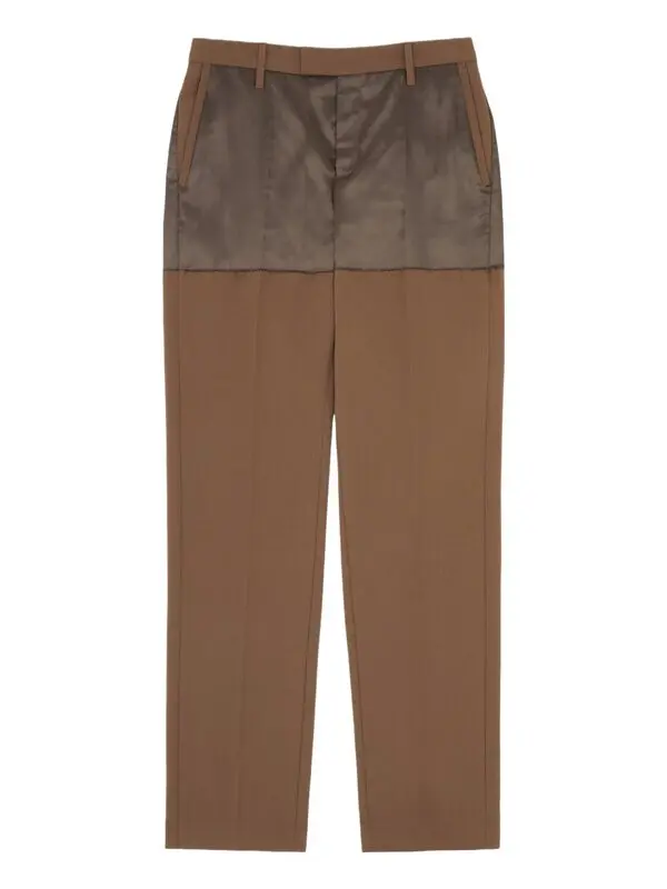 MAISON MARGIELA Paneled Straight Leg Trousers - Chestnut Color