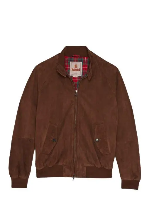 BARACUTA G9 Suede Bomber Jacket - Red