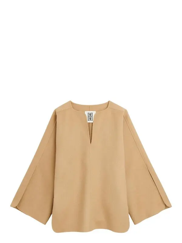 BY MALENE BIRGER Wool Blouse With V-neck And Bat Sleeves - Nude