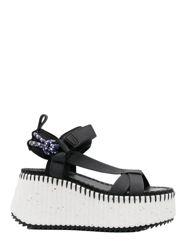 Chloé Platform Rope Detail Sandals - White
