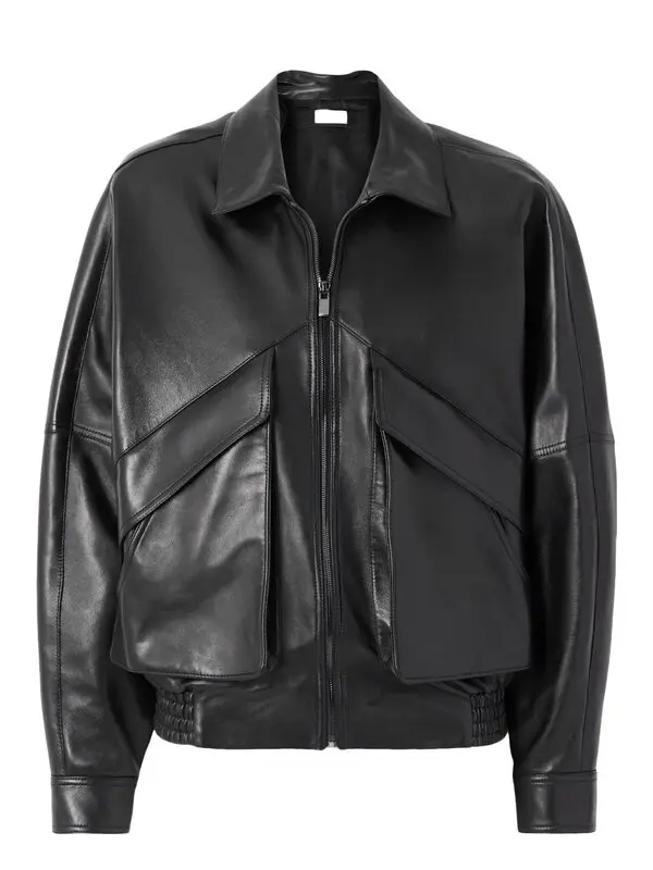Magda Butrym Long-sleeved Leather Jacket - Black