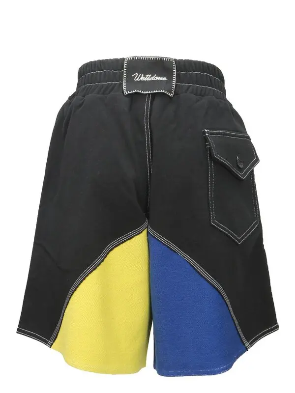 We11Done Spliced Design Shorts - Black