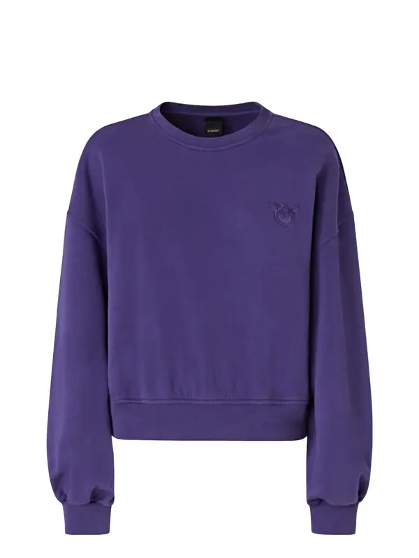 Pinko Embroidered Logo Cotton Sweatshirt - Purple