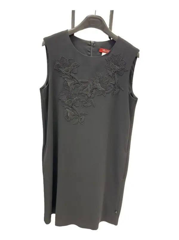 Max Mara Sleeveless Dress With Applique - Black