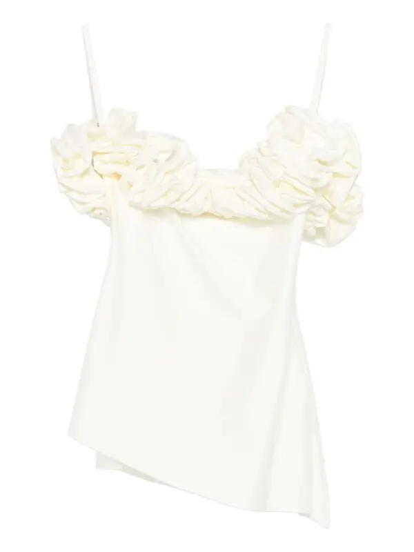 Coperni Ruffled Asymmetric Top - White
