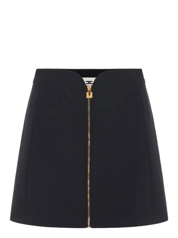 Elisabetta Franchi A-line Mini Skirt With Gold-plated Zipper - Black
