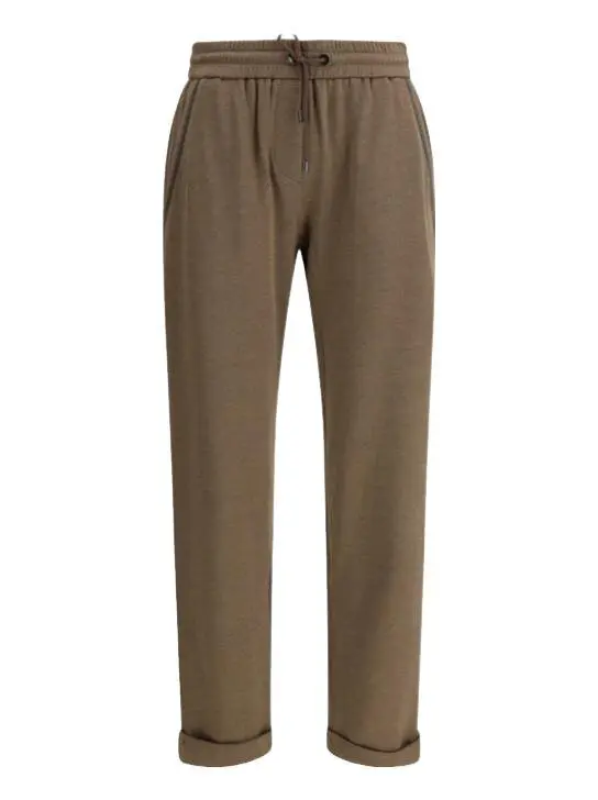 Brunello Cucinelli Drawstring Tapered Sweatpants - Brown