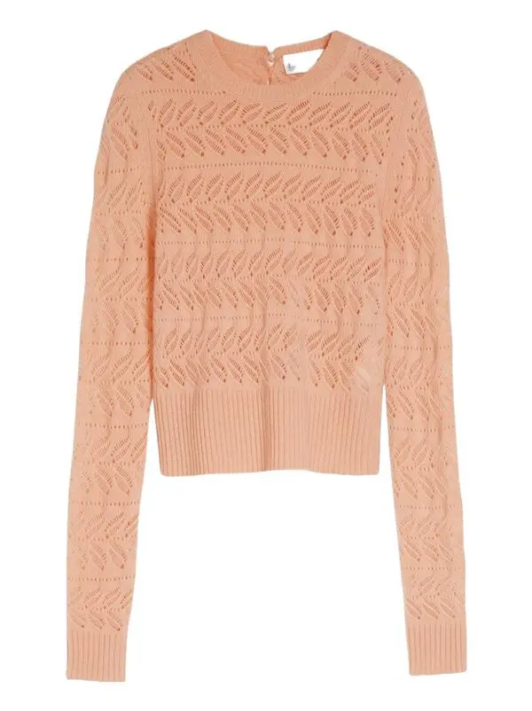 Sportmax Perforated Crewneck Knitted Jumper - Nude