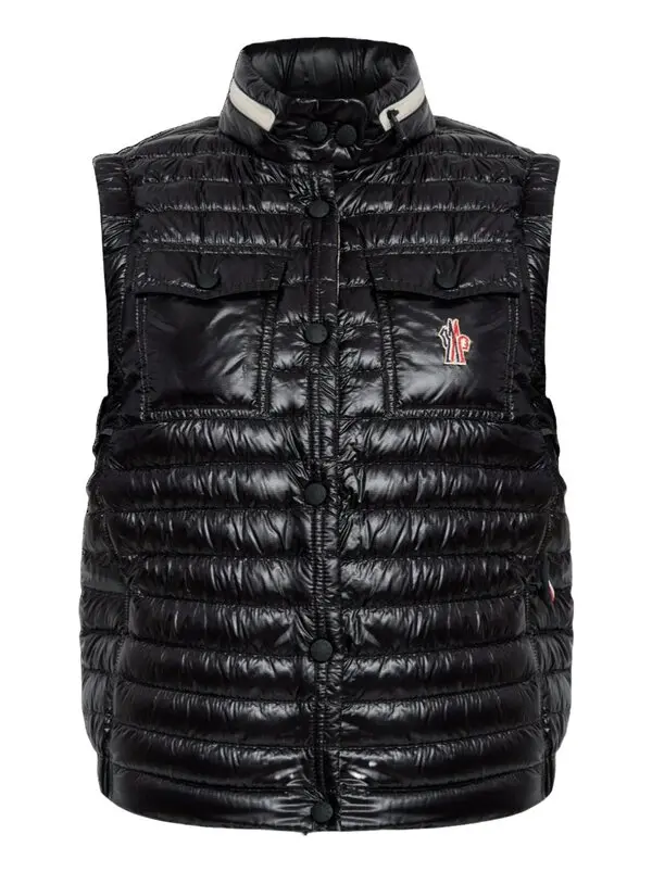 Moncler Logo Patch Padded Gilet - Black