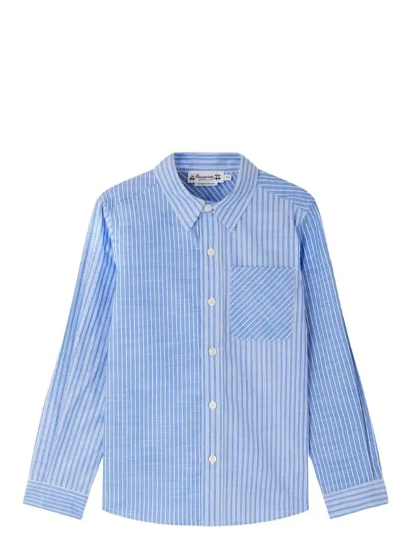 Bonpoint Striped Patchwork Shirt - Blue
