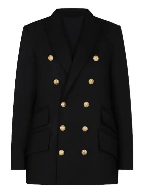 Balmain Double-breasted Blazer With Iconic Buttons - Black