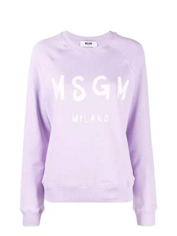 MSGM Logo Crewneck Sweatshirt - White