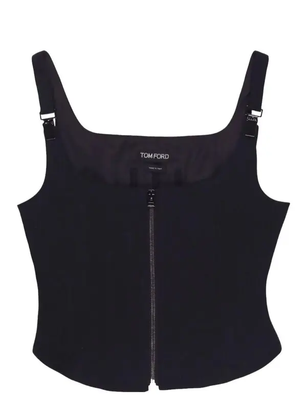 TOM FORD Square Neck Corset Top - Black