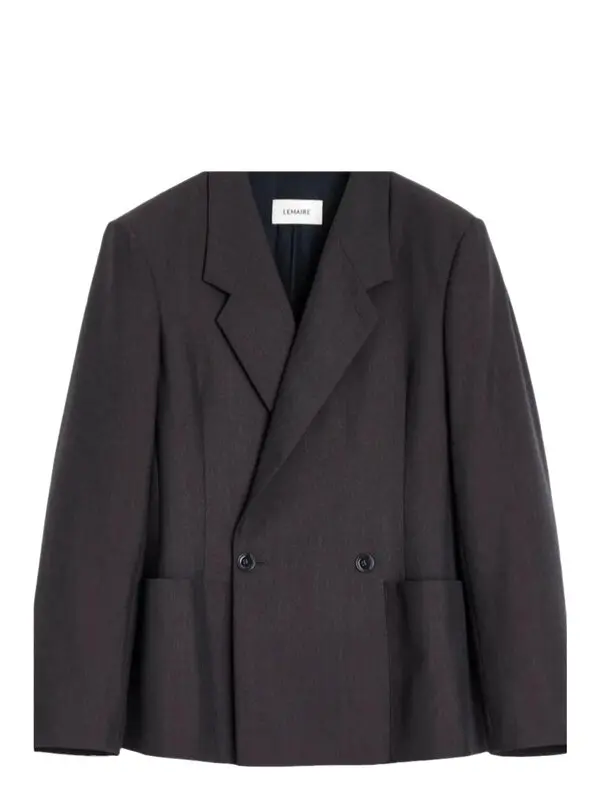 LEMAIRE Double-breasted Long Sleeve Blazer - Dark Brown