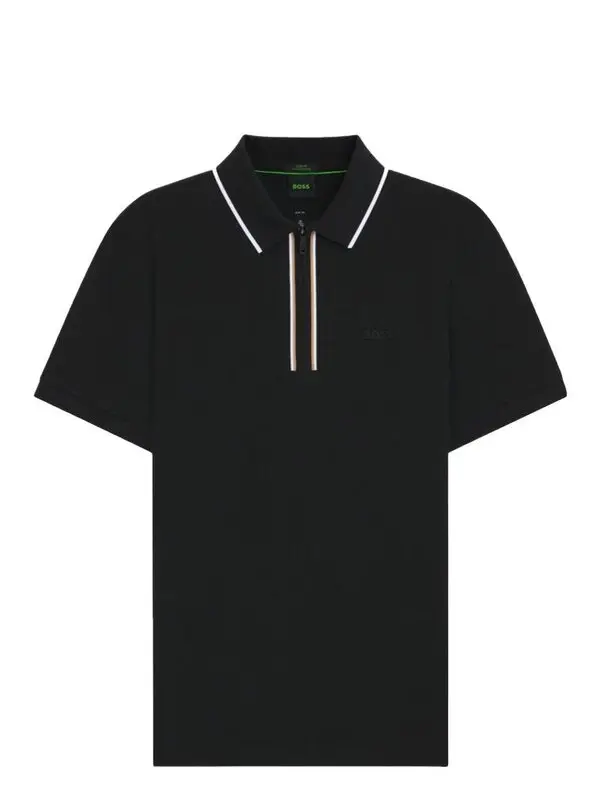Hugo Boss Zip Placket Polo Shirt - Black