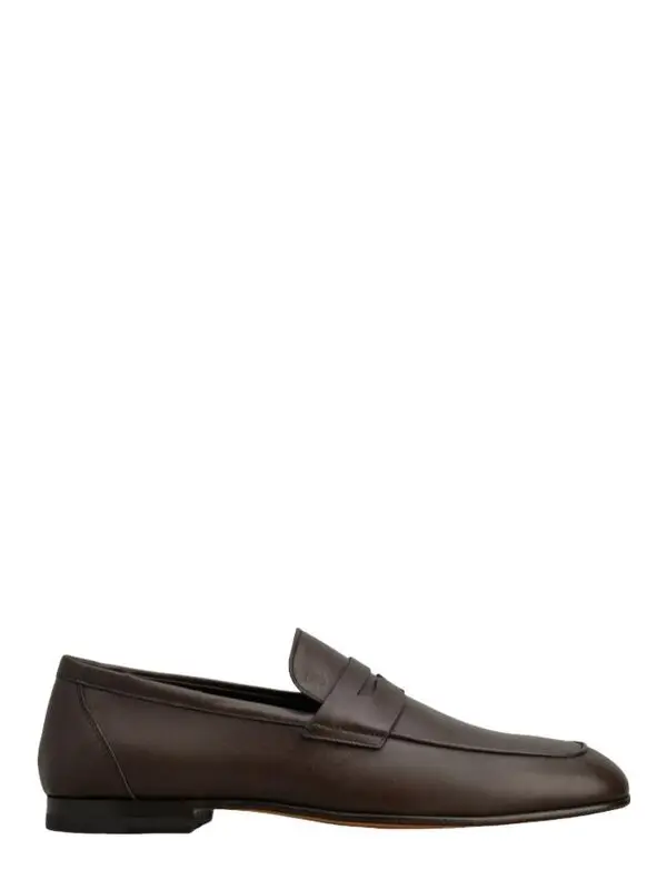 TOD'S Round Toe Slip-on Loafers - Brown