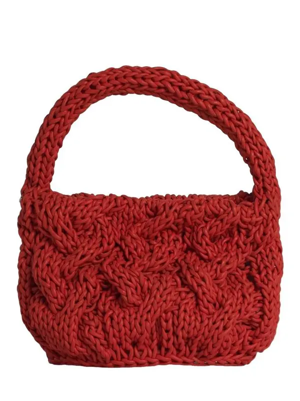 J.W.ANDERSON Jw Anderson Small Cable Knitted Top Handle Bag - Red