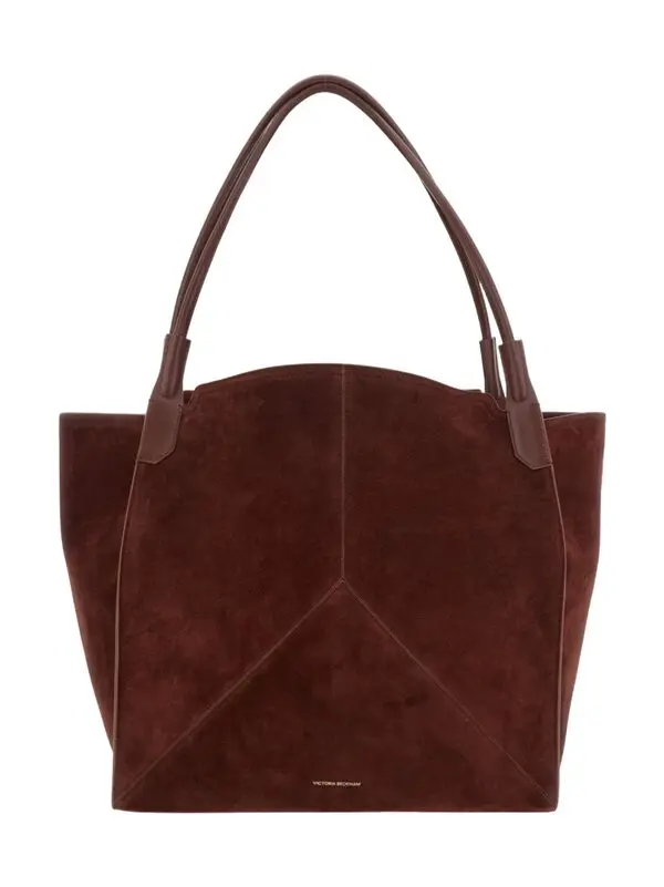 Victoria Beckham Logo Embossed Shoulder Bag - Darkbrown