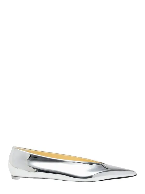 Proenza Schouler Slash Pointed-toe Flat Pumps - Silver