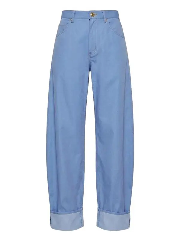 DARKPARK Folded-edge Tapered Trousers - Light Blue