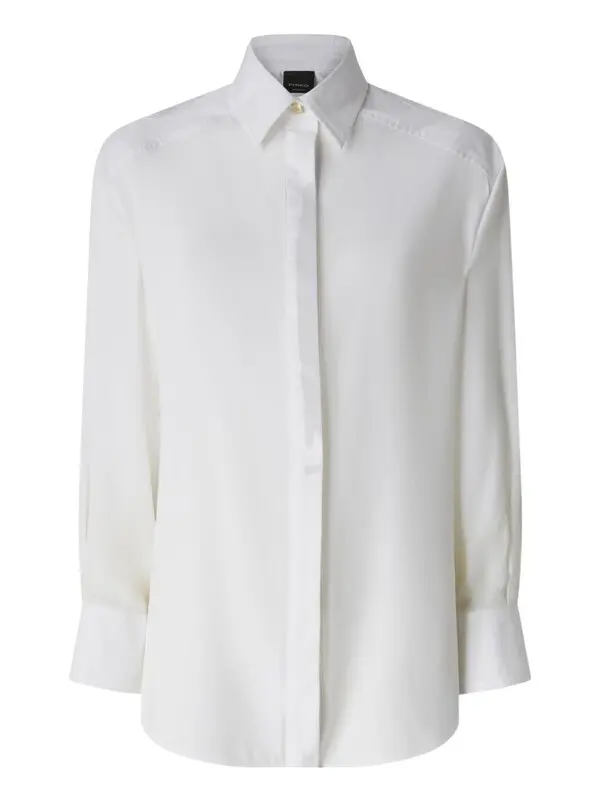 Pinko Long-sleeved Shirt With Pointed Collar - White