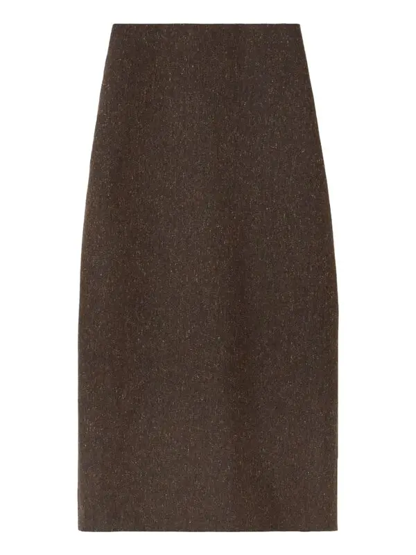BLAZÉ MILANO Slit Midi Skirt - Brown