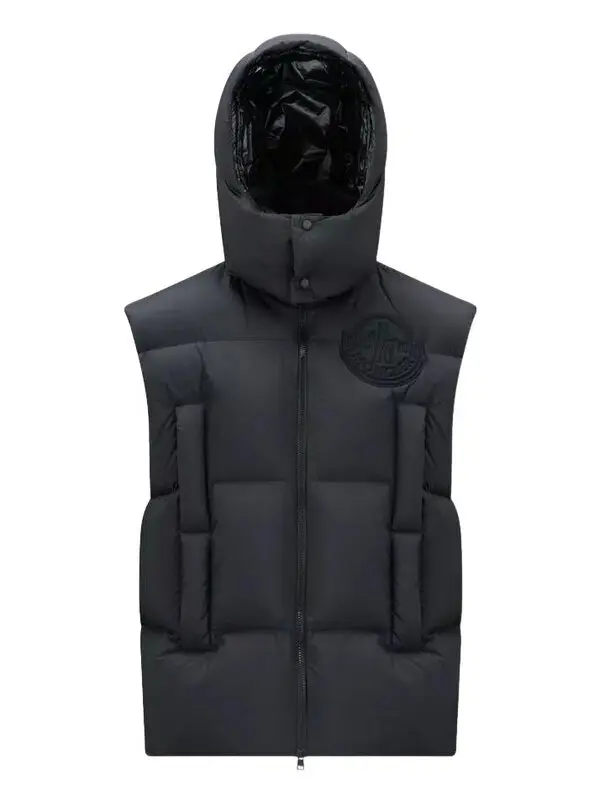Moncler Padded Down Gilet With Removable Hood - Black