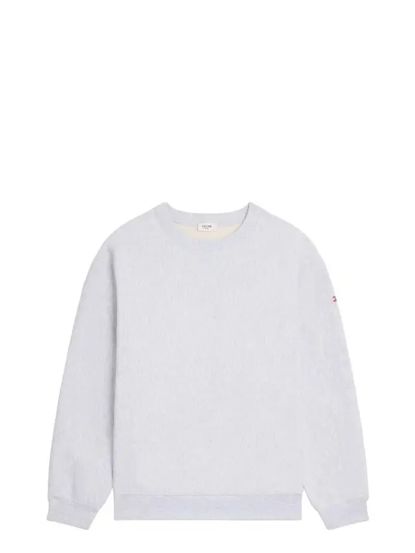 Celine Cotton Fleece Sweatshirt - Gray/red