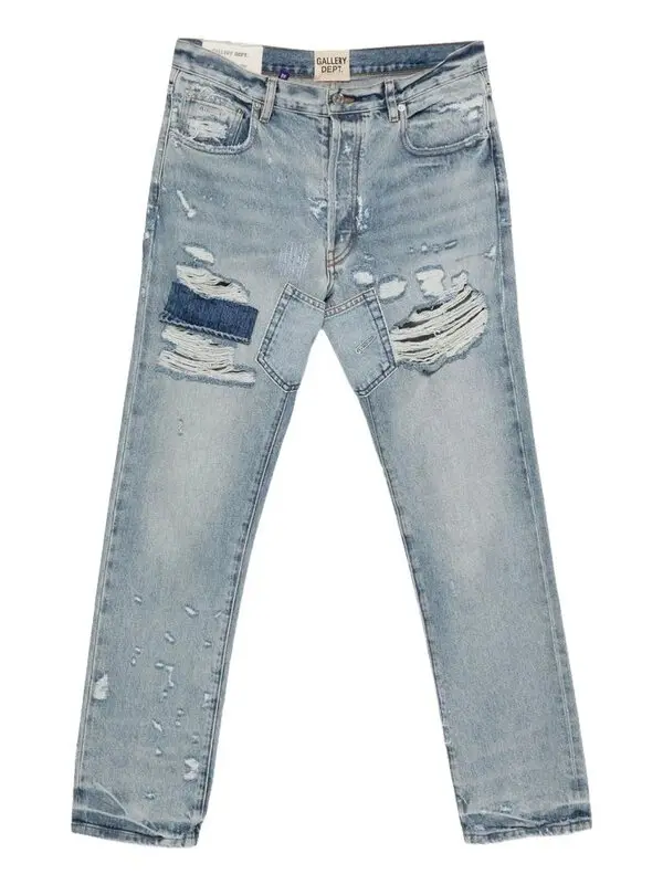 GALLERY DEPT. Bowery 5001 Straight-leg Distressed Jeans - Blue