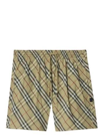 Burberry Checked Drawstring Swim Shorts - Gray