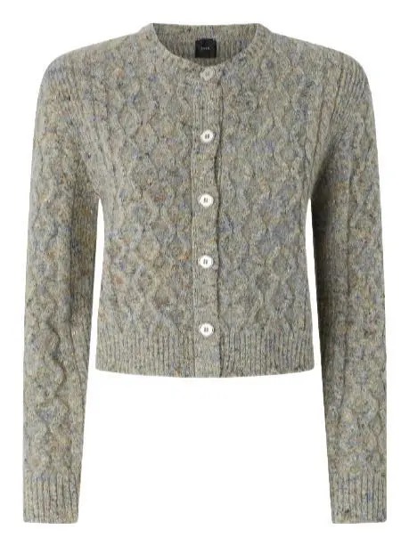 Pinko Cable-knit Button Cardigan - Gray