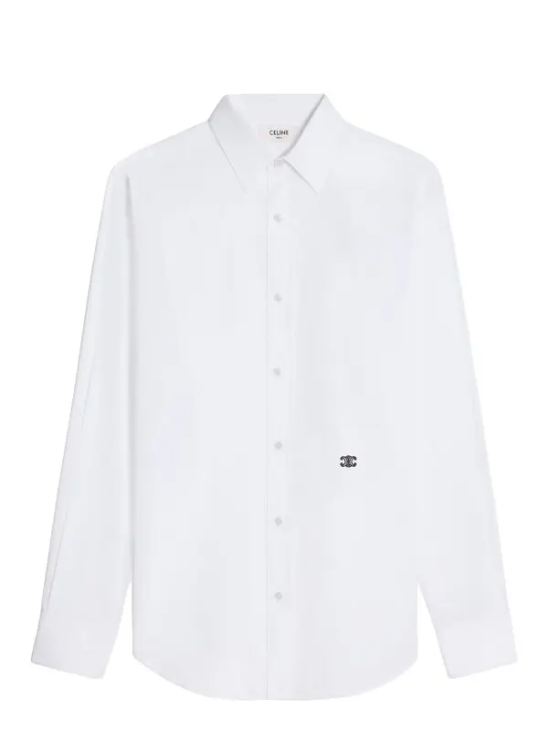 Celine Loose Shirt In Cotton Poplin - White