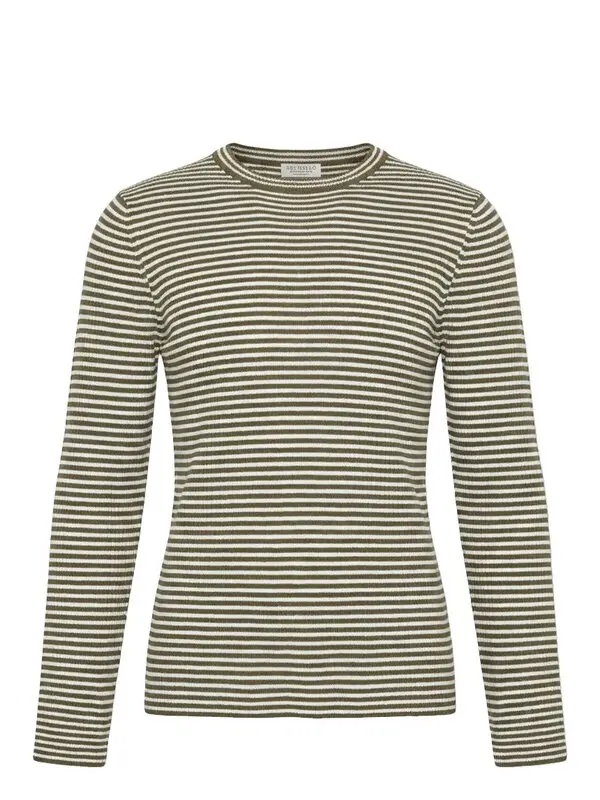 Brunello Cucinelli Striped Long Sleeve Sweater - Multicolor