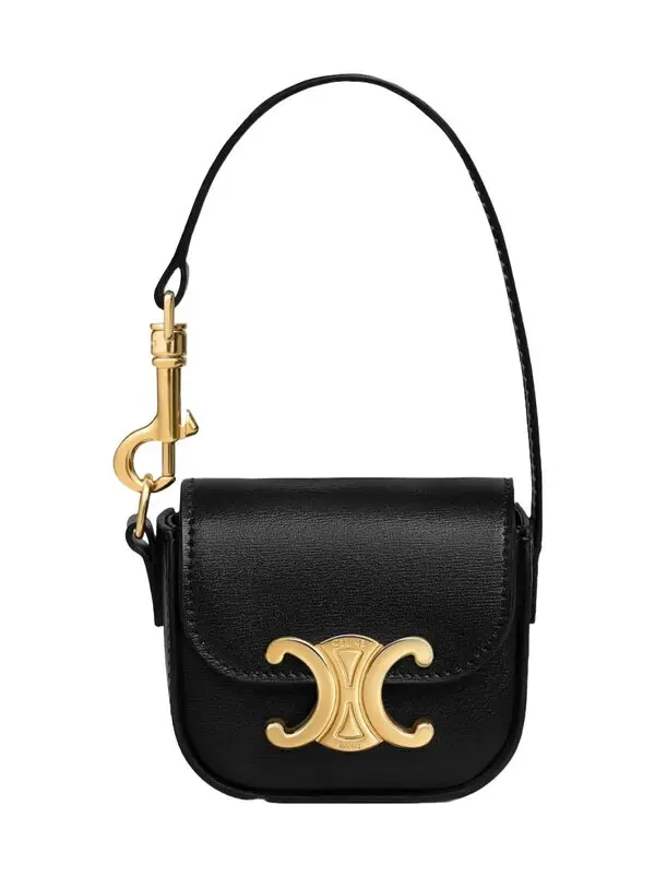 Celine Micro Claude Bag In Shiny Calfskin - Black