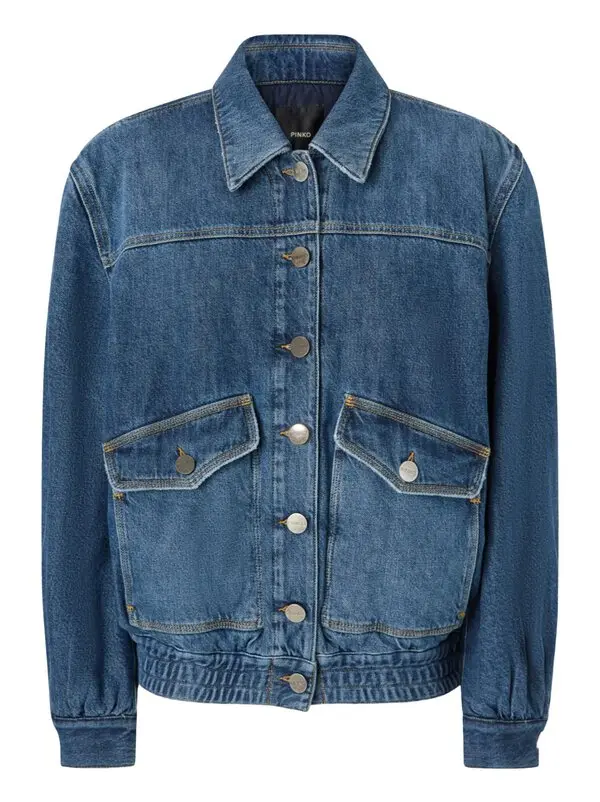 Pinko Denim Bomber Jacket - Blue