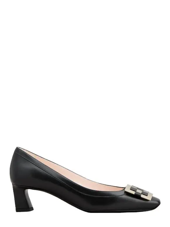 ROGER VIVIER Trompette Pumps In Leather With Metal Buckle Detail - Black