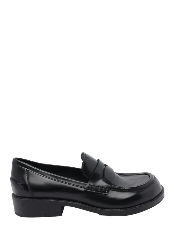 Ash Round Toe Loafers - Black
